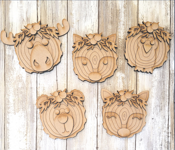 DIY Handcrafted Wood Slice Animal Ornaments - Christmas and Year Round ...